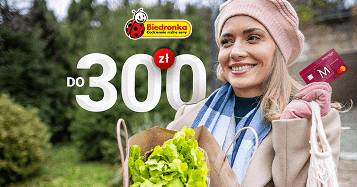 300 zł do Biedronki za kartę kredytową Mastercard w Banku Millennium ...